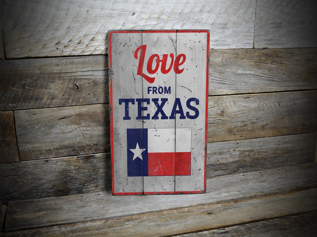 Love From Texas Sign, Texas Home Decor, Texas Flag, US State Sign ...