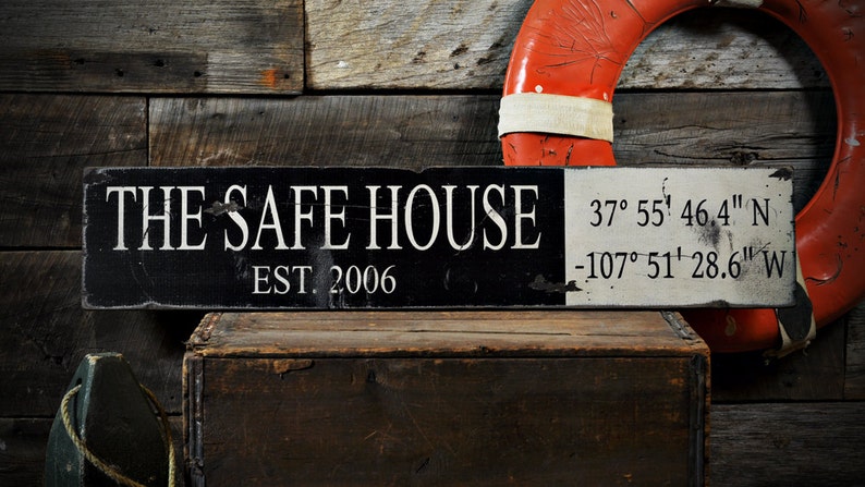 Custom Beach House Est Date Lat / Long Sign Beach | Etsy