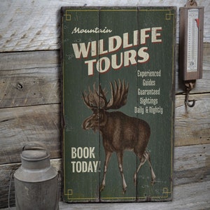 Wildlife Tours Sign, Wild Tour Decor, Wooden Tour Sign , Wildlife Decor ...