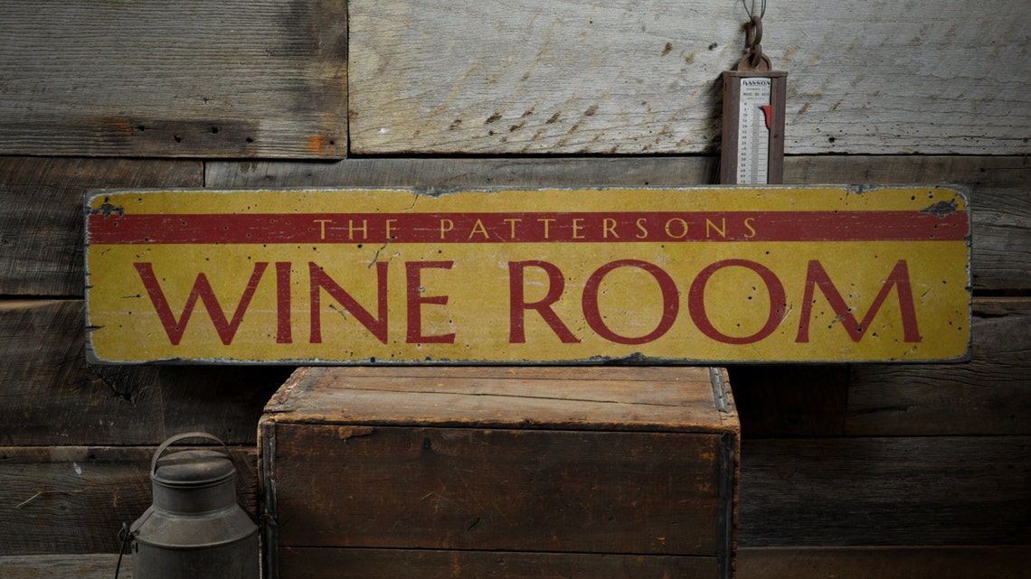 Wine Room Wood Sign Custom Family Name Home Decor Wine Lover | Etsy