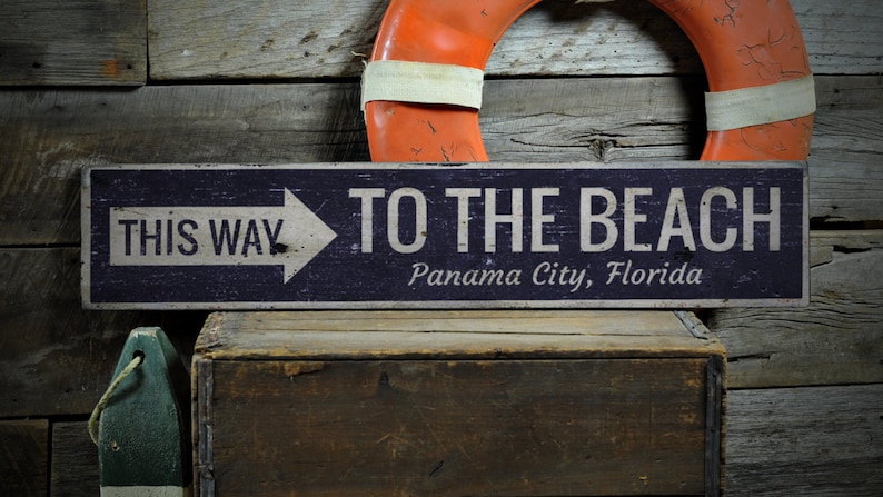 This Way to the Beach Wood Sign Custom Beach Location Sign - Etsy