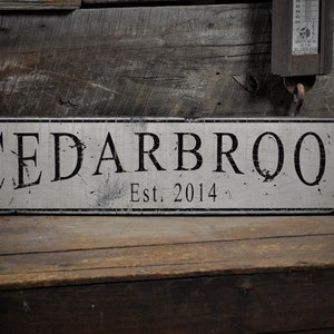 Custom Name & Established Date Sign - Rustic Hand Made Vintage Wooden ...
