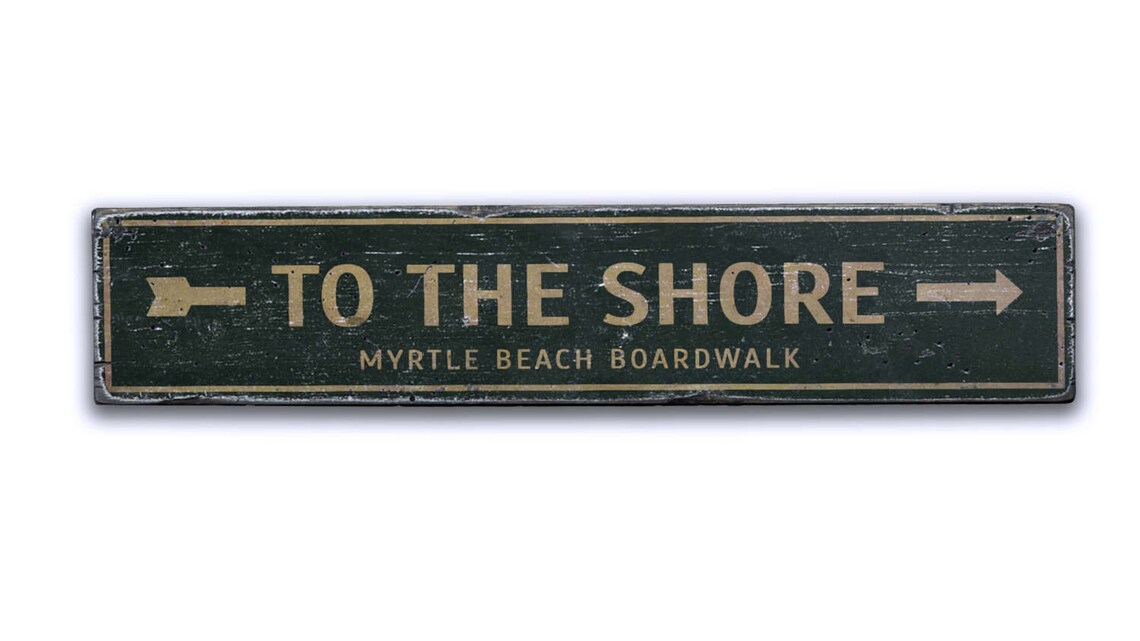 To the Shore Sign Beach Arrow Sign Custom Wood Sign - Etsy