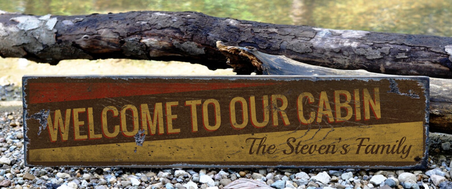 Custom Welcome to Our Cabin Sign - Rustic Hand Made Vintage Wooden Sign ...