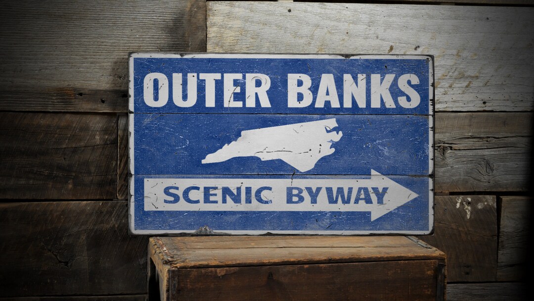 Outer Banks Sign, North Carolina Sign, Outer Banks Decor, Directional ...