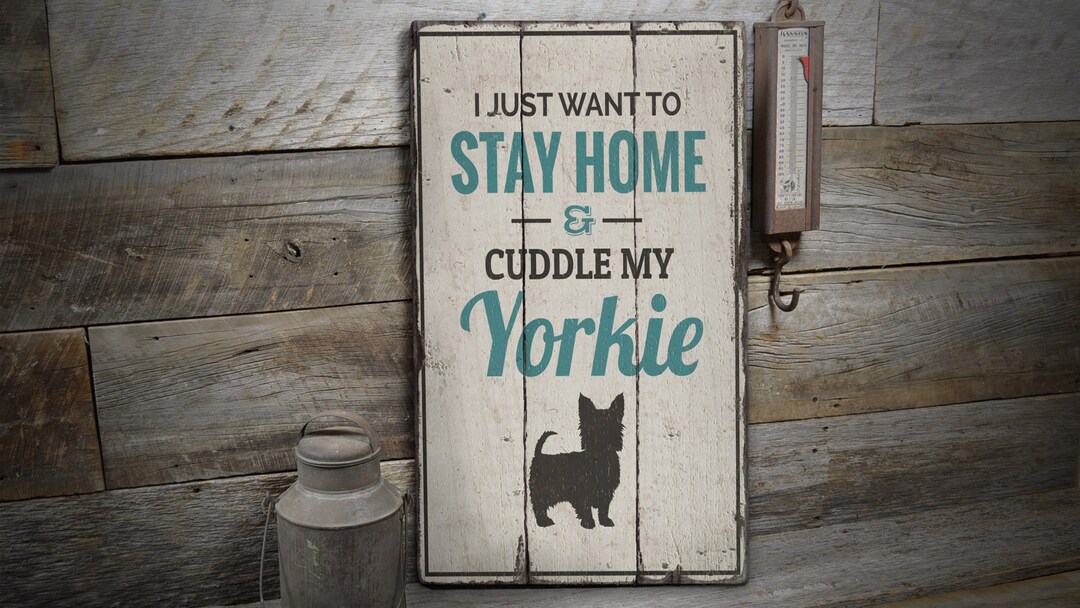 Home Yorkie Sign, Wooden Yorkie Sign, Beware of Yorkie Owner, Puppy ...