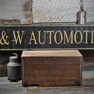 Custom Automotive Auto Shop Sign - Rustic Hand Made Vintage Wooden Sign ...