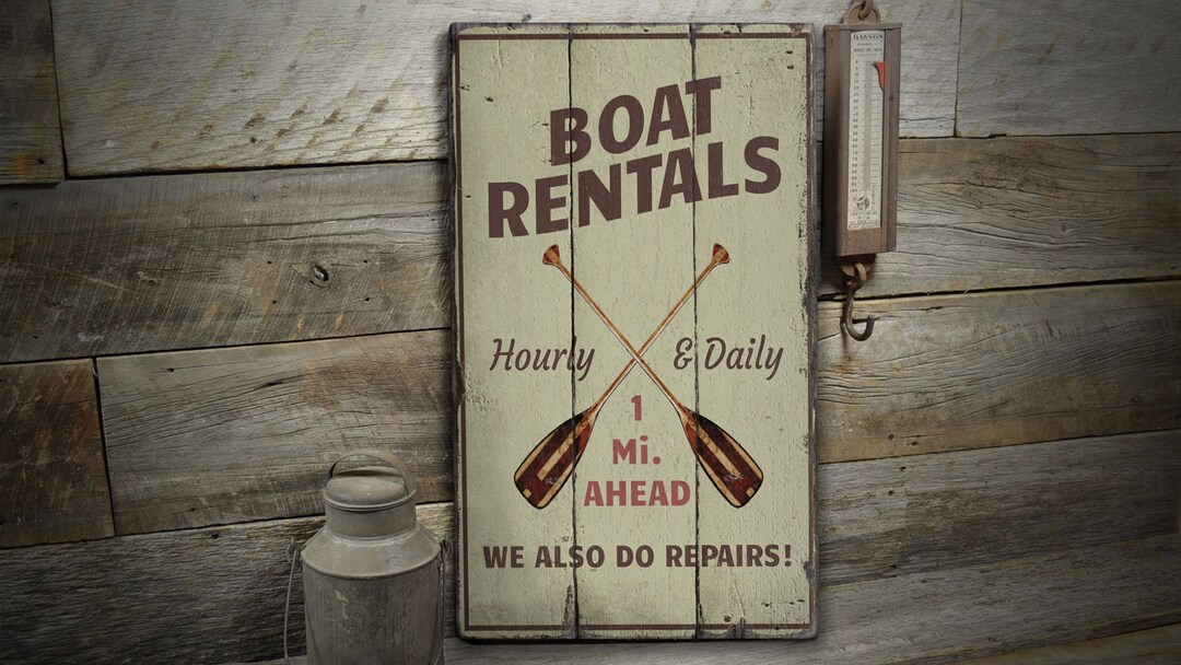 Boat Rentals Sign, Lake Boat Sign, Rentals for Boat, Antique Lake Decor ...