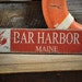 Custom Bar Harbor Maine Wood Lobster Sign - Rustic Hand Made Wooden ...