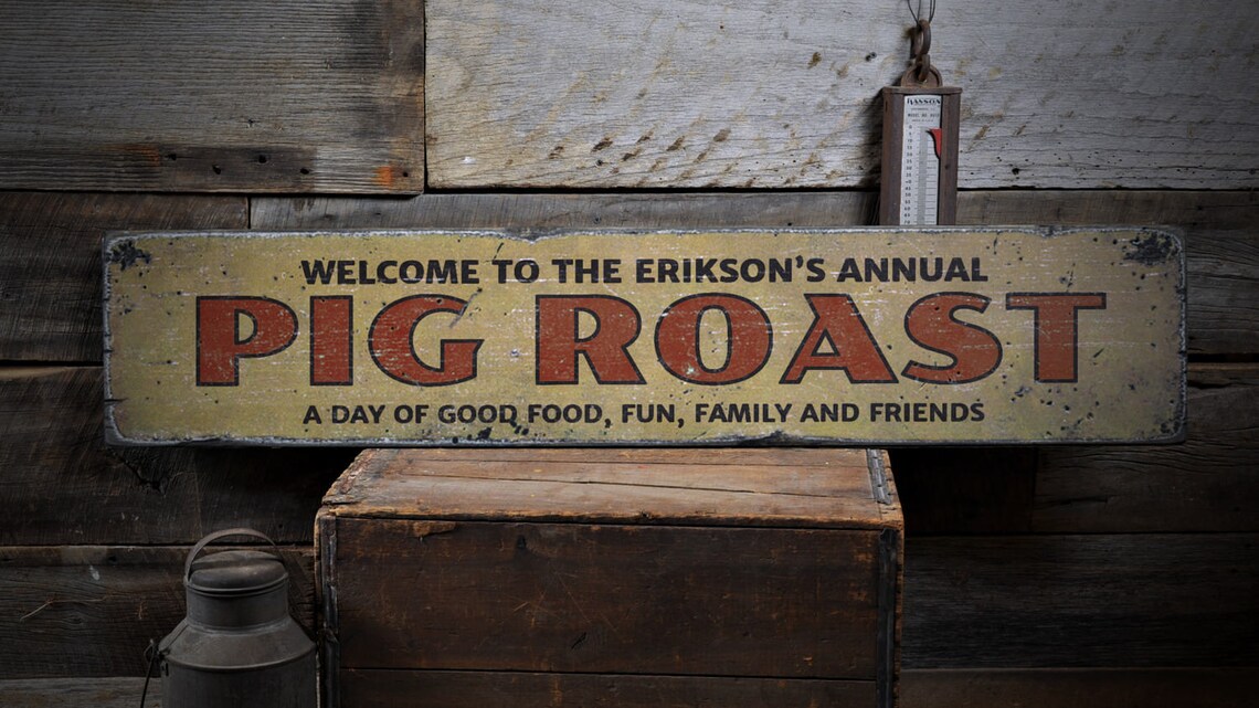Pig Roast Sign Annual Party Sign Custom Party Sign Grill | Etsy