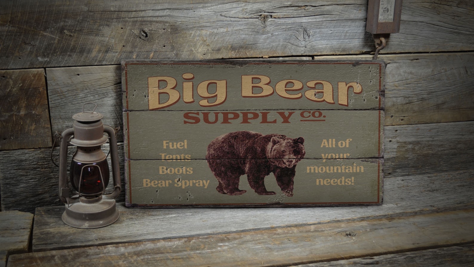 Big Bear Supply Sign, Big Bears Sign, Big Bear Wildlife, Wildlife Decor ...