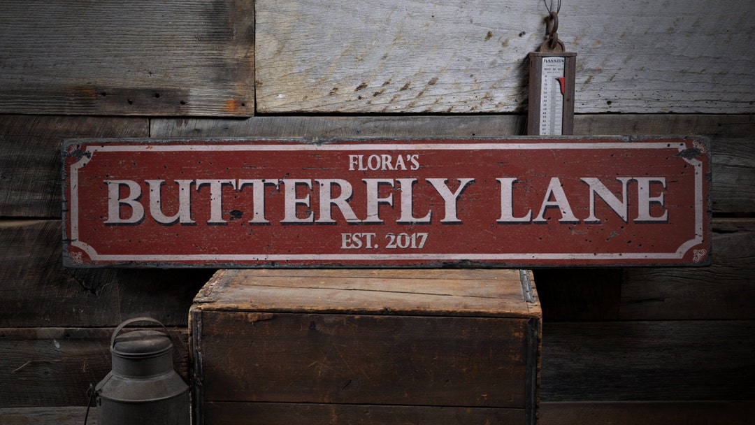 Rustic Address Sign, Wood Address Sign, Custom Address Sign, Butterfly ...