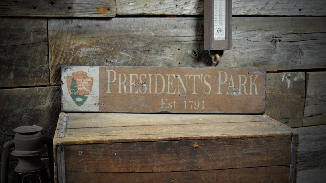 Custom National Park Presidents Sign - Rustic Hand Made Vintage Wooden ...