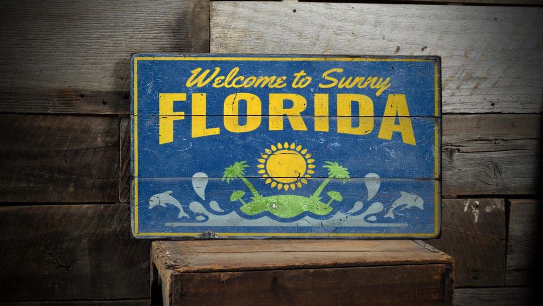 Welcome to Florida Sign, State of Florida, Florida Beach Sign, Beach ...