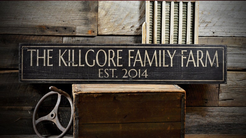 Custom Family Farm Est Date Sign Rustic Hand Made Vintage - Etsy
