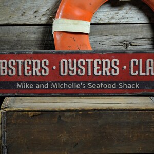 Seafood Sign, Lobsters Sign, Custom Chef Gift, Seafood Shack Sign ...