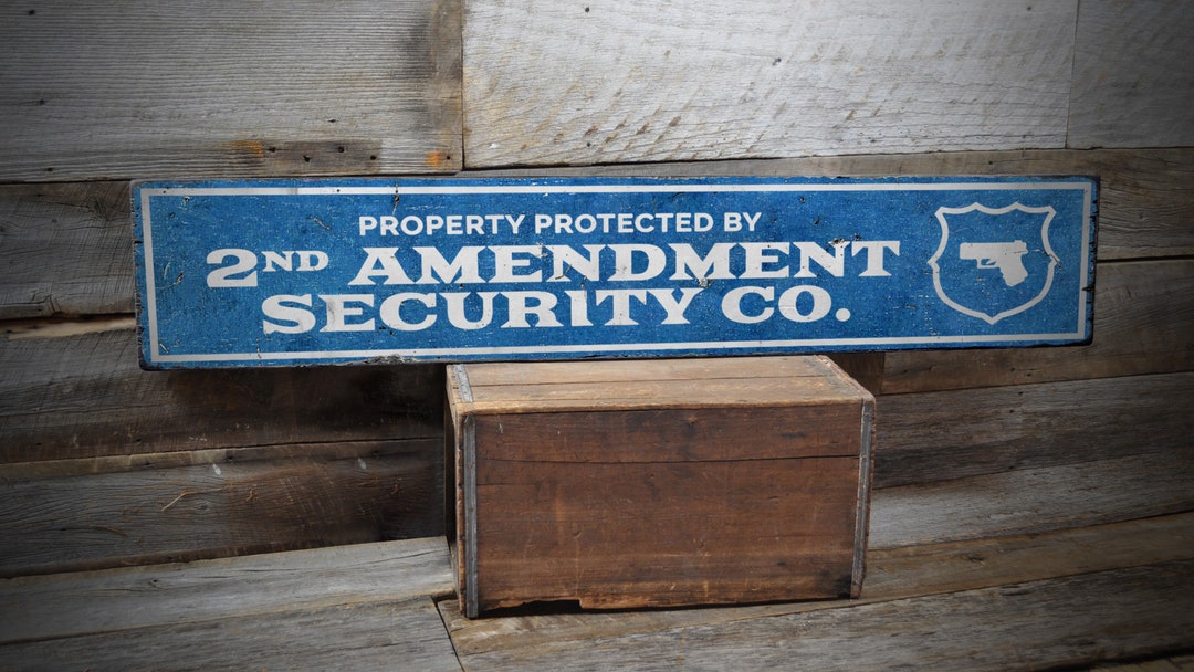 2nd Amendment Security Sign, Property Protected, Gun Rights, Entryway ...
