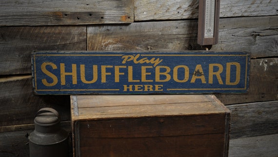 Shuffleboard Here Sign Shuffleboard Sign Wood Shuffleboard | Etsy