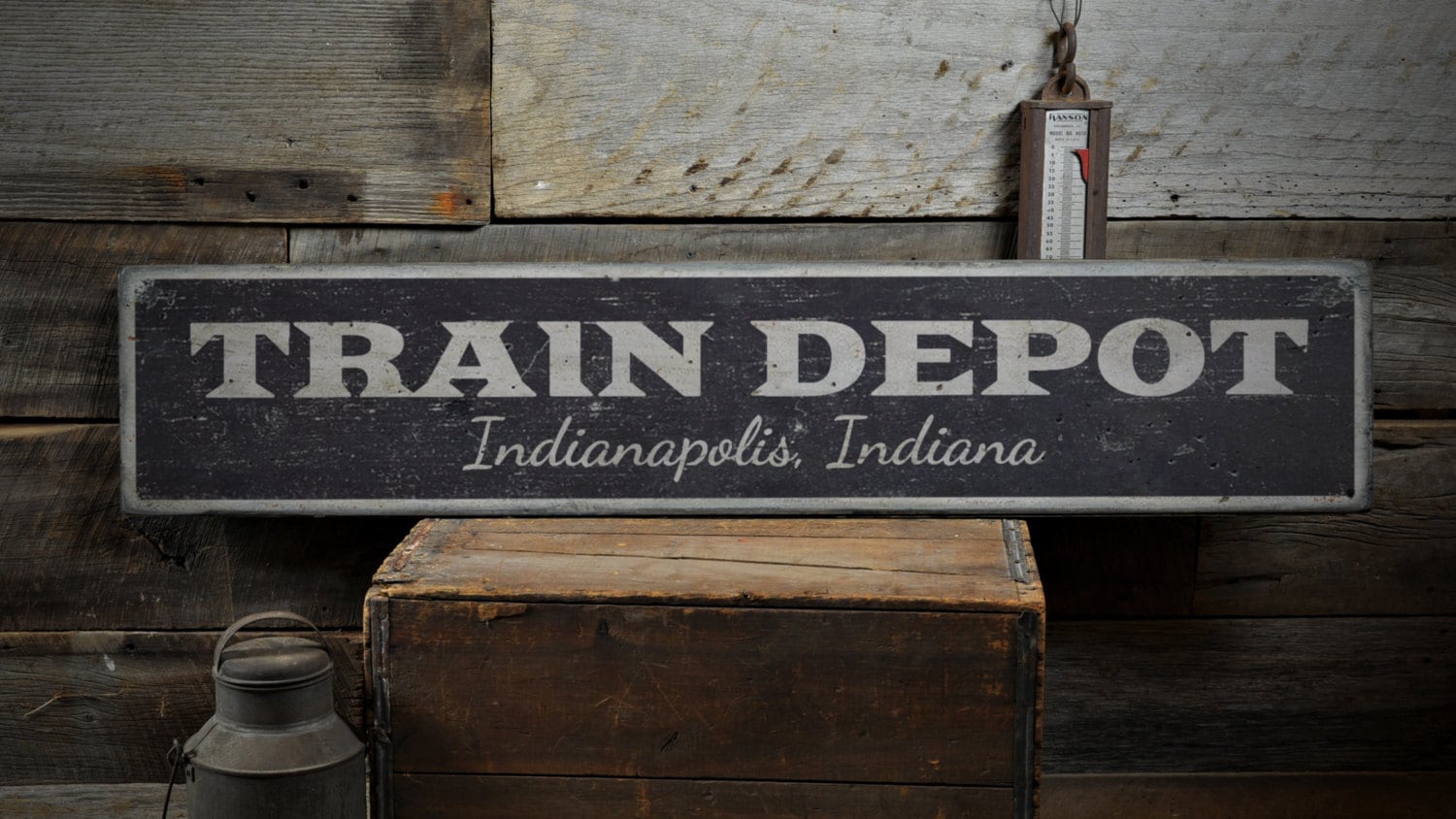 Train Depot Wood Sign, Personalized Station Location City State Decor ...
