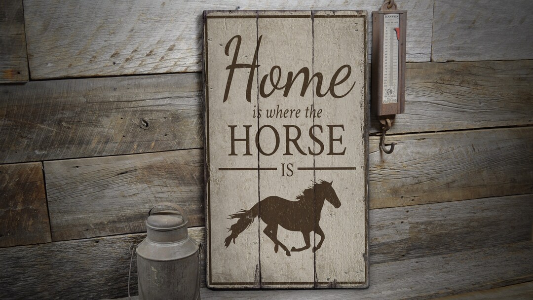 Horse Home Sign, Horse Stable Sign, Horse Decorations Sign, Wood Horse ...