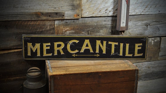 Mercantile Sign Wood Primitive Home Decor Old Mercantile | Etsy