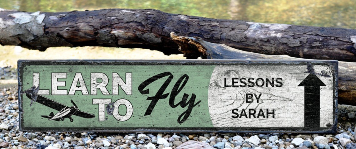 Airplane Decor Sign Aviation Sign Pilot Sign Learn To Fly | Etsy