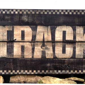 Race Track This Way - Arrow Wood Sign - Rustic Hand Made Vintage Wooden ...