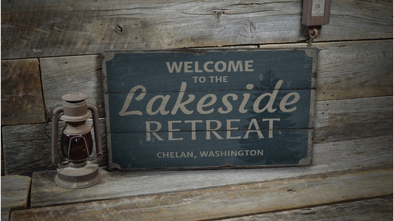 Lakeside Retreat Sign Wooden Lakeside Sign Lake Decor | Etsy