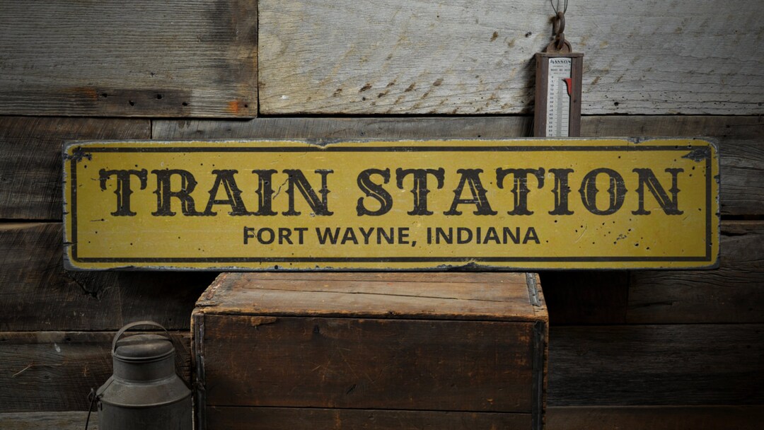 Train Location Station Wood Sign, Personalized City State Name Train ...