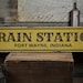 Train Location Station Wood Sign, Personalized City State Name Train ...