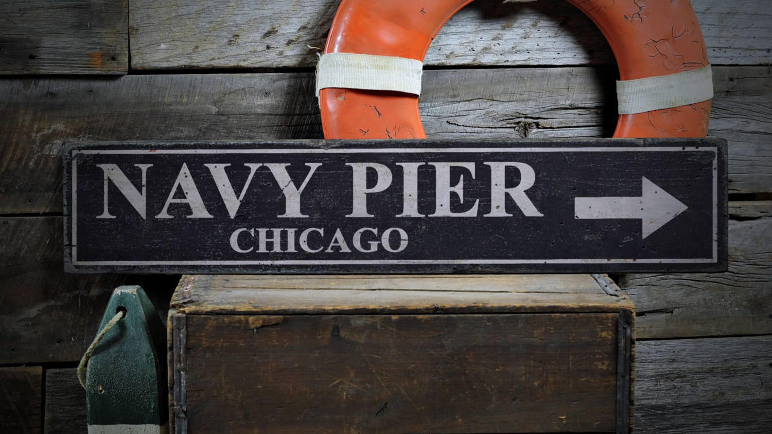 Navy Pier Sign Navy Pier Chicago Sign Navy Pier Wood Pier - Etsy