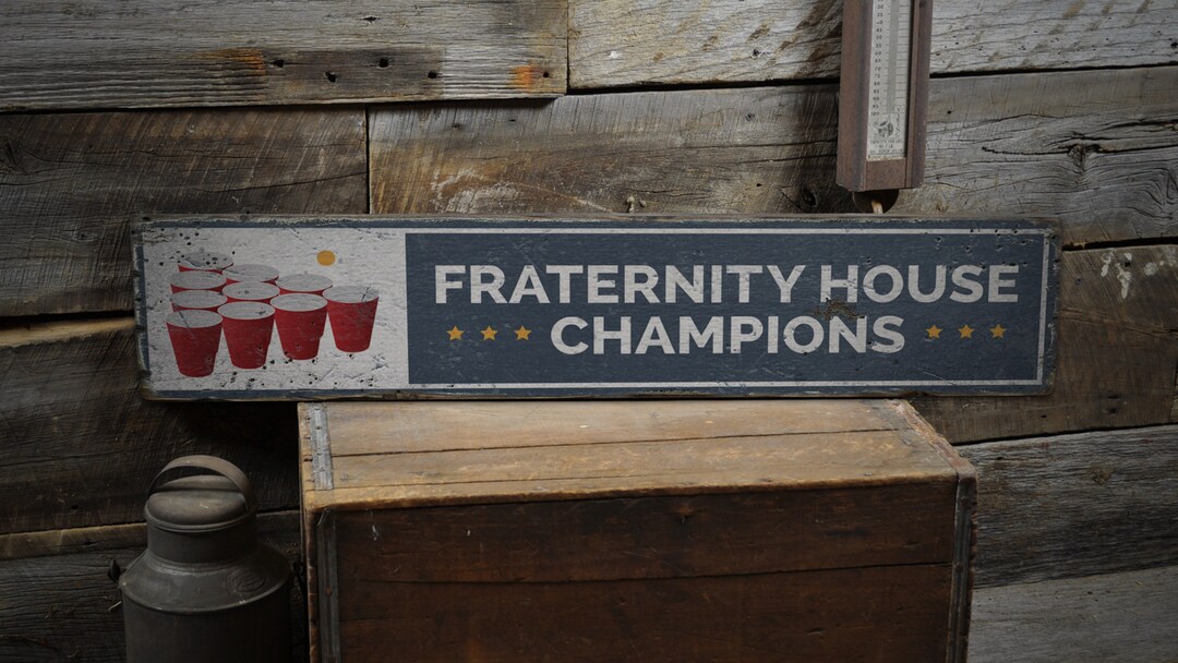 Beer Pong Champ Sign, Beer Pong Antique Sign, Wood Man Cave Sign ...