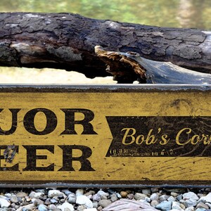 Custom Liquor & Beer Corner Store Arrow Sign - Rustic Hand Made Vintage ...