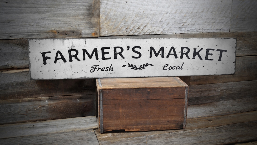 Farmers Market Sign, Farmhouse Decor, Country Market Decor, Fresh Local ...