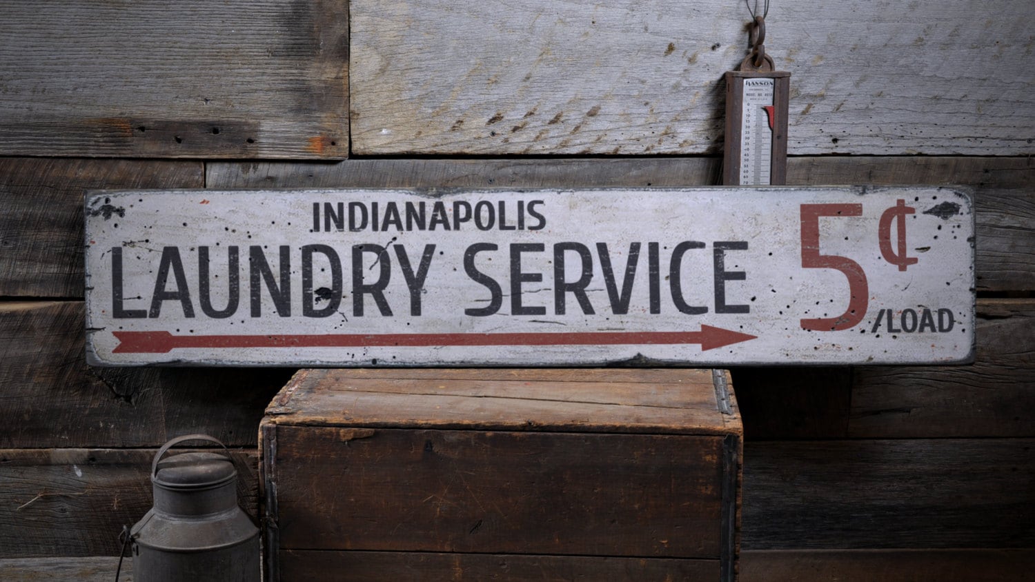 Arrow Laundry Service Wood Sign 5 Cents Per Load Laundry Room | Etsy