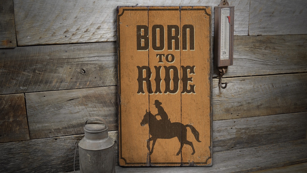 Born to Ride Sign, Horse Rider Sign, Horse Decorations Sign, Wood Horse ...