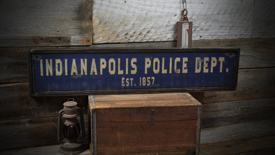 Personalized Police Department Sign - Rustic Hand Made Vintage Wooden ...