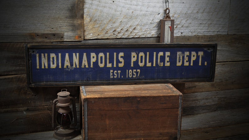 Personalized Police Department Sign - Rustic Hand Made Vintage Wooden ...