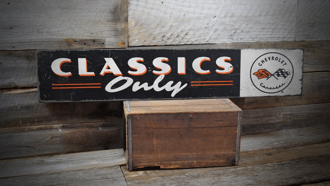 Classic Car Sign, Chevrolet Corvette, Car Garage Sign, Chevy Owner ...