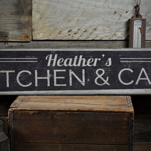 Kitchen & Cafe Wood Sign, Personalized Chef Baker Name Sign, Kitchen ...