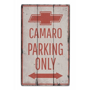 Camaro Parking Sign, Garage Camaro Parking Sign, Chevy Wood Gift ...