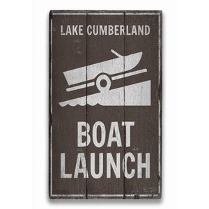 Boat Launch Sign, Old Fashion Boat Sign, Wooden Lake Decor, Old Wood ...