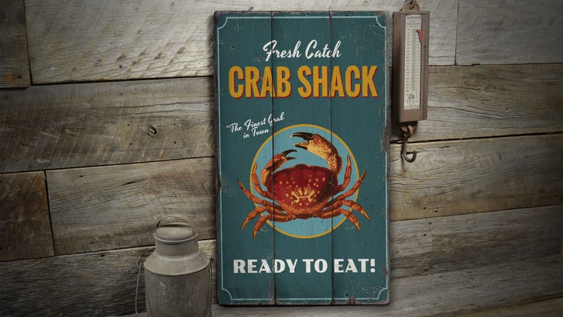 Crab Shack Sign, Crab Restaurant Sign, Crab Eater Gift, Crab Decor ...