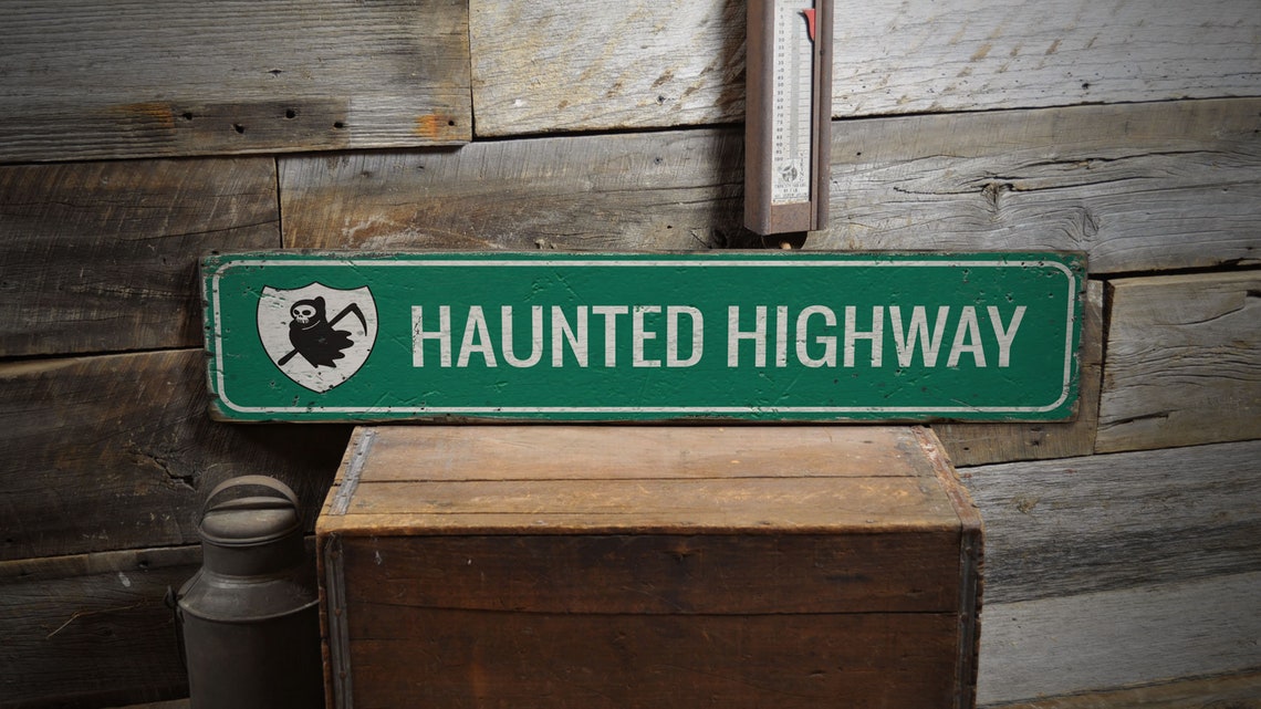 Haunted Highway Sign Haunted Road Decorations October Lover | Etsy