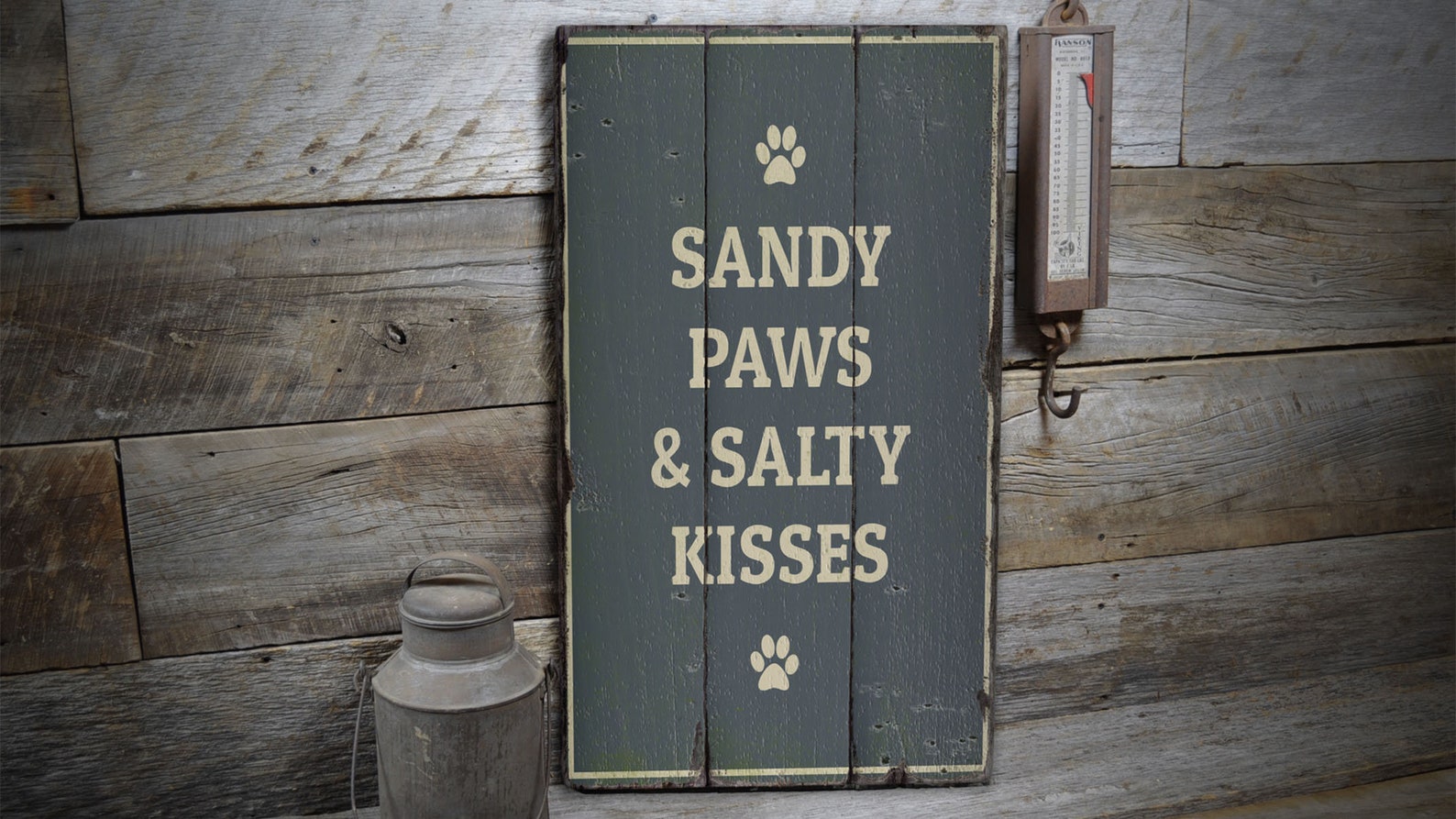 Sandy Paws Sign Sandy Paw Salty Kiss Wooden Dogs Sign Beach - Etsy