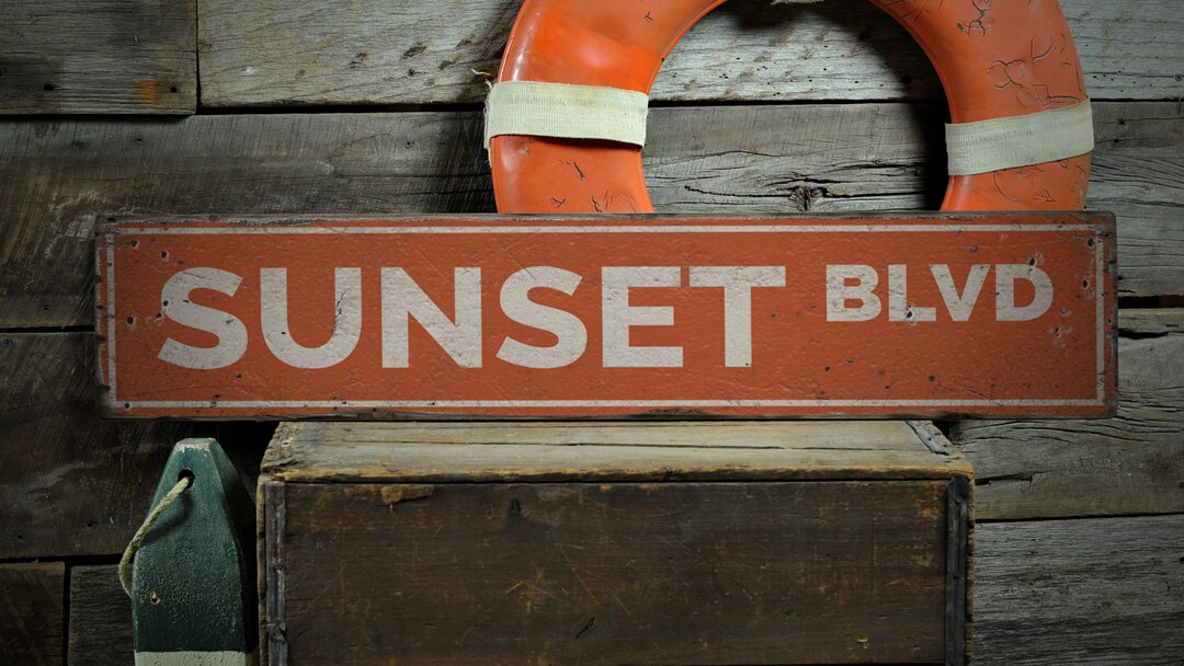 Sunset Blvd Sign, Beach Lover Gift, Sunset Decor, Sunny Decor, Beach ...