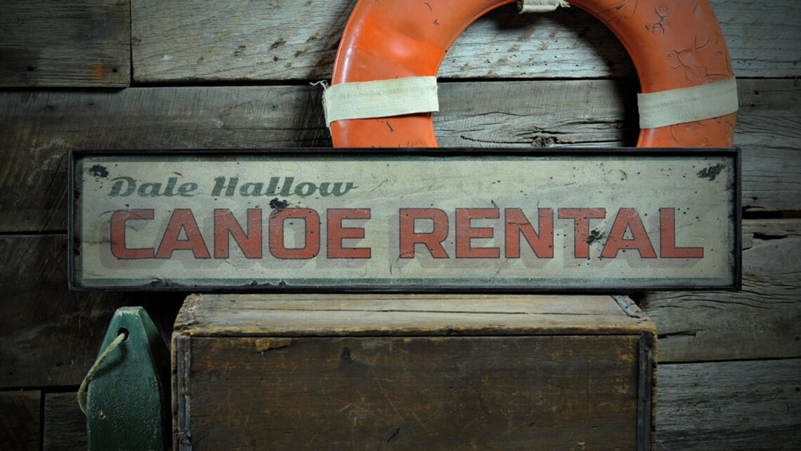 Custom Canoe Rental Lake House Sign Rustic Hand Made Vintage | Etsy