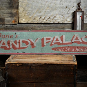 Candy Palace Wood Sign, Personalized Name Candy Lover Sign, 5 Cents ...