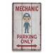 Mechanic Parking Sign, Wood Mechanic Parking Sign, Parking Signs, Wood ...