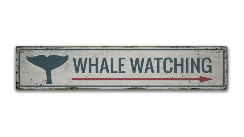 Whale Watching Sign, Whale Lovers Here, Old Wooden Whale Sign, Wood ...